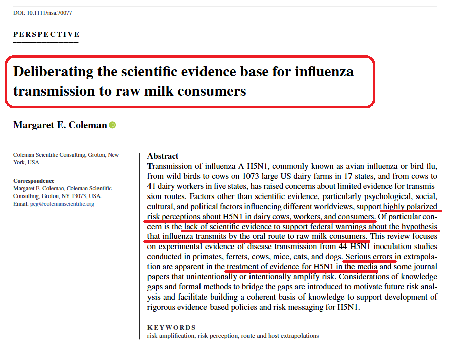 Raw Milk and Bird Flu: A Deep Look at the Lack of Evidence for ...