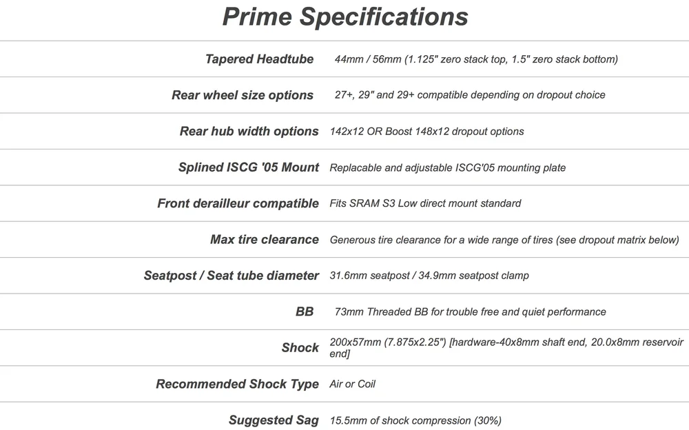 Past Model Archive — Banshee Bikes