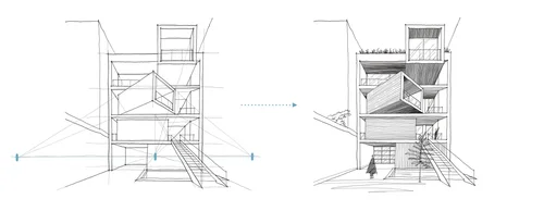 How to Draw Multi-Point Perspective Sketch with Color Markers — Sketch ...