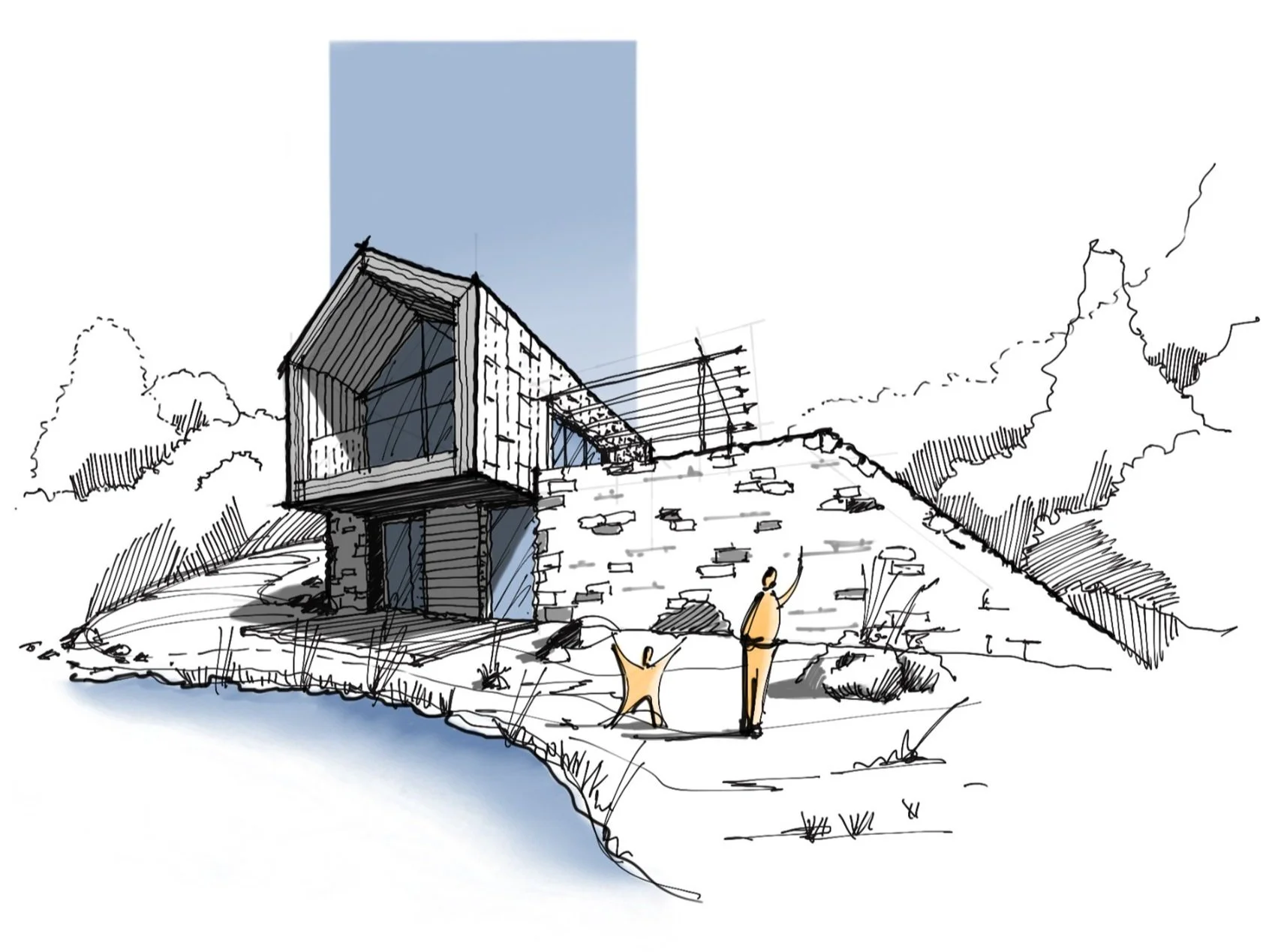 7-Step Perspective Drawing [Architecture Design Concept Development ...