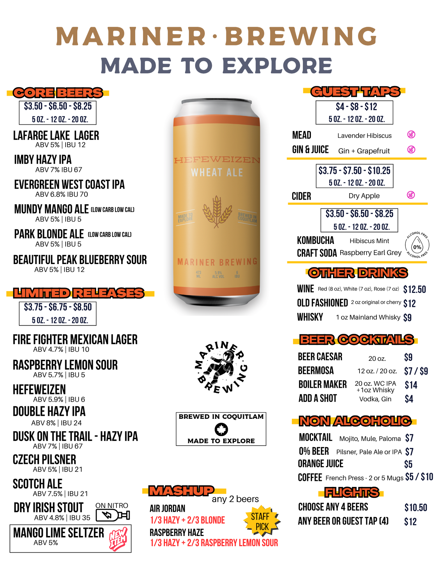 Our Beer — Mariner Brewing