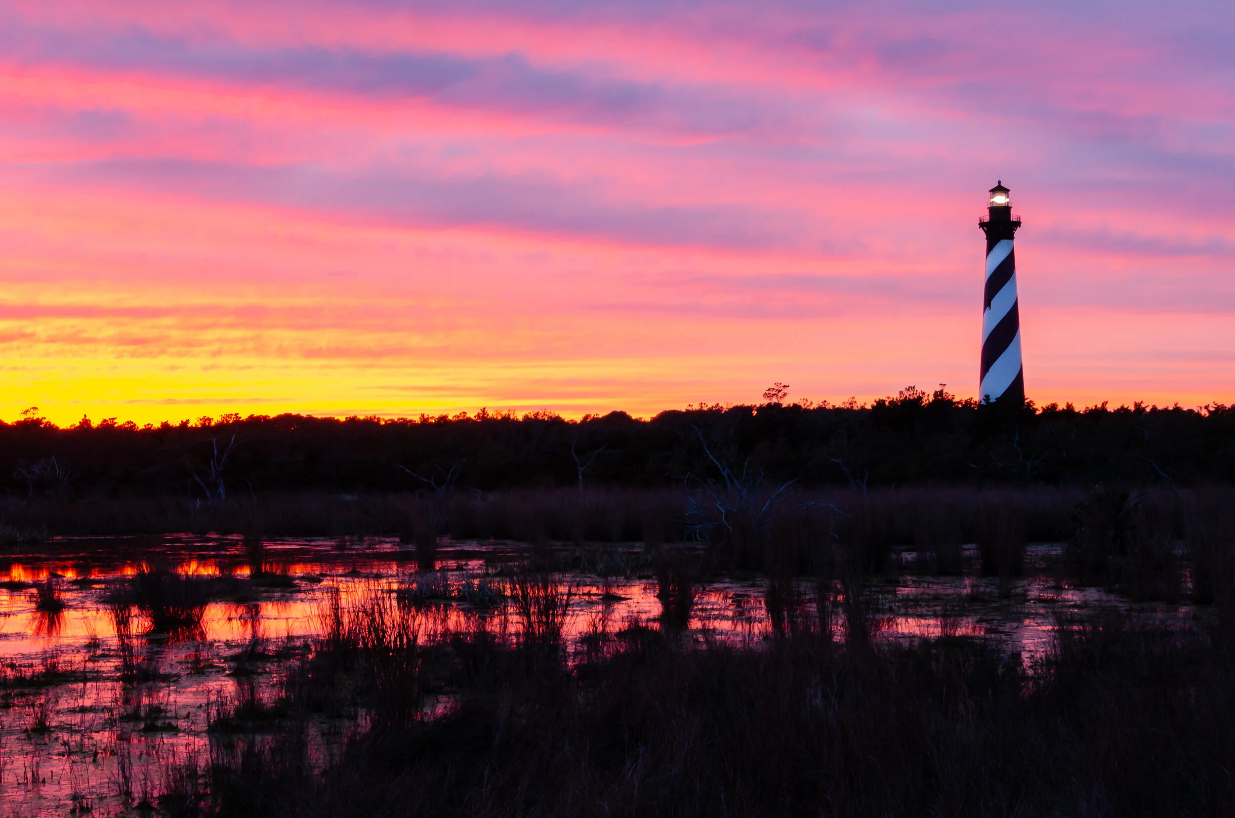 Mike O'Shell Photography — Lighthouse Sunset - Outer Banks landscape ...
