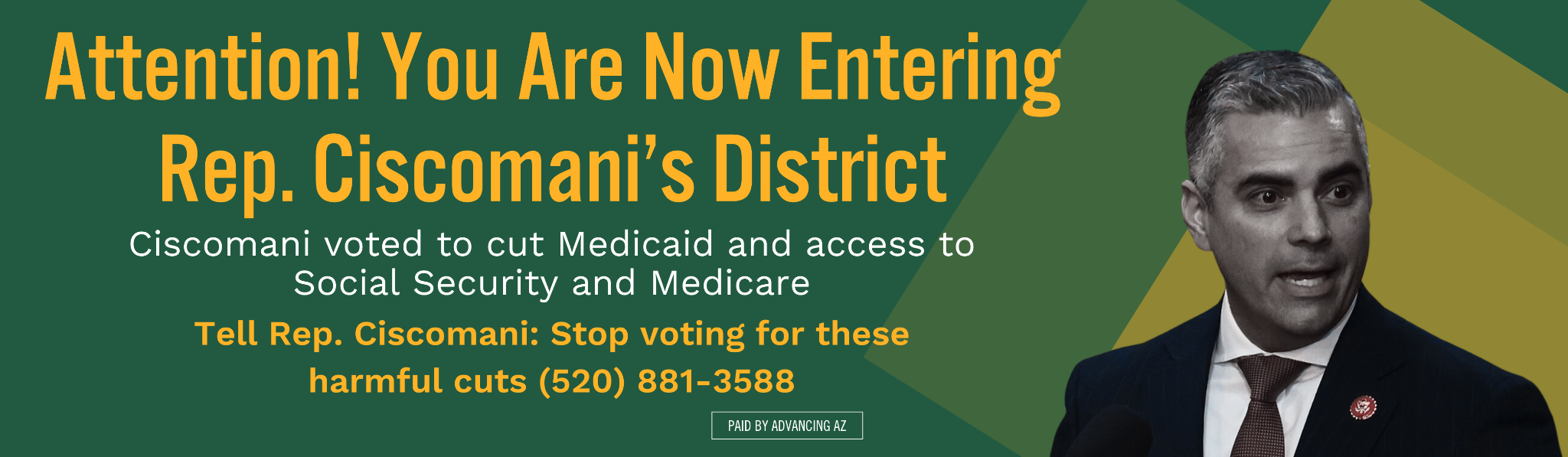 NEW: Rural Billboard Warns Drivers of Rep. Ciscomani’s Record of Voting ...