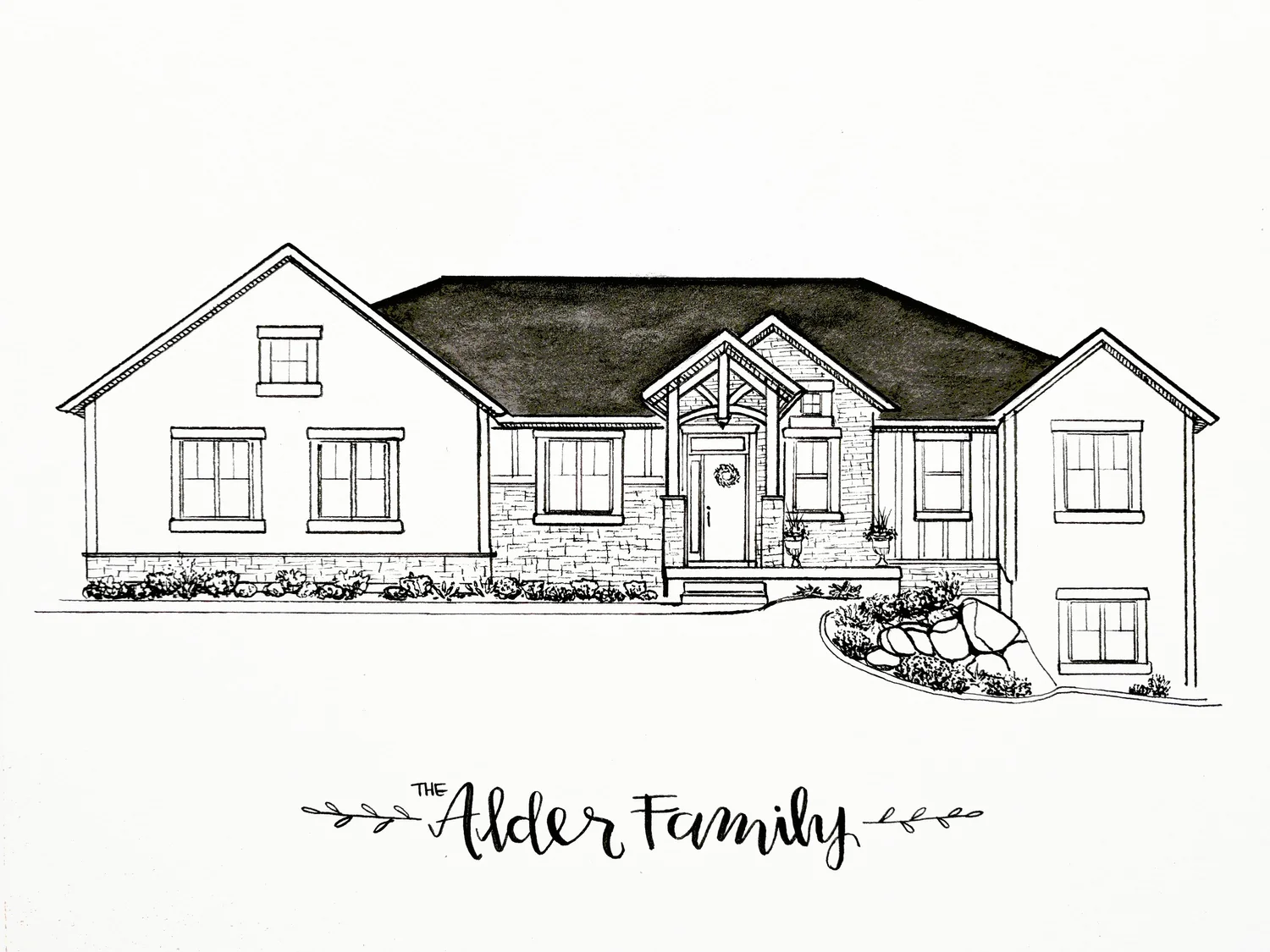 House Front View Sketch