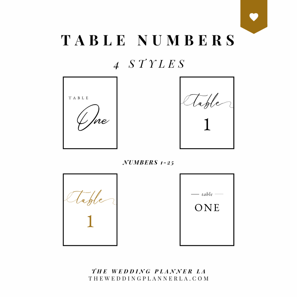 Free printable wedding table numbers templates | Honestweddingadvice.com