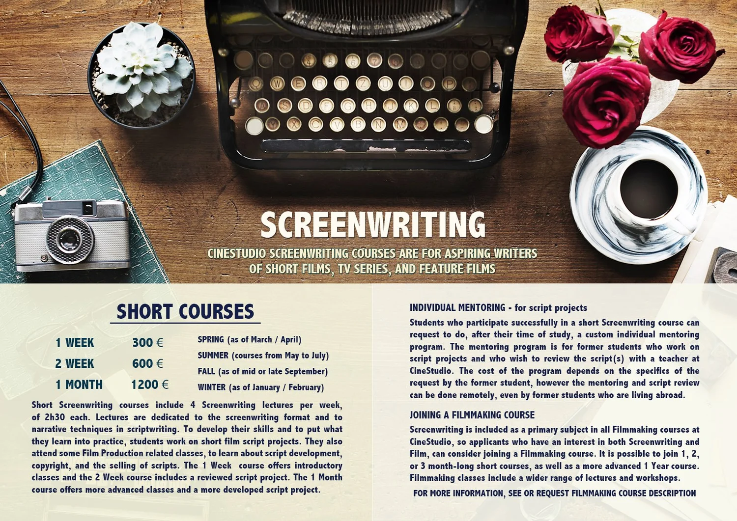 Screenwriting | CineStudio - Paris School of Film and Media ...
