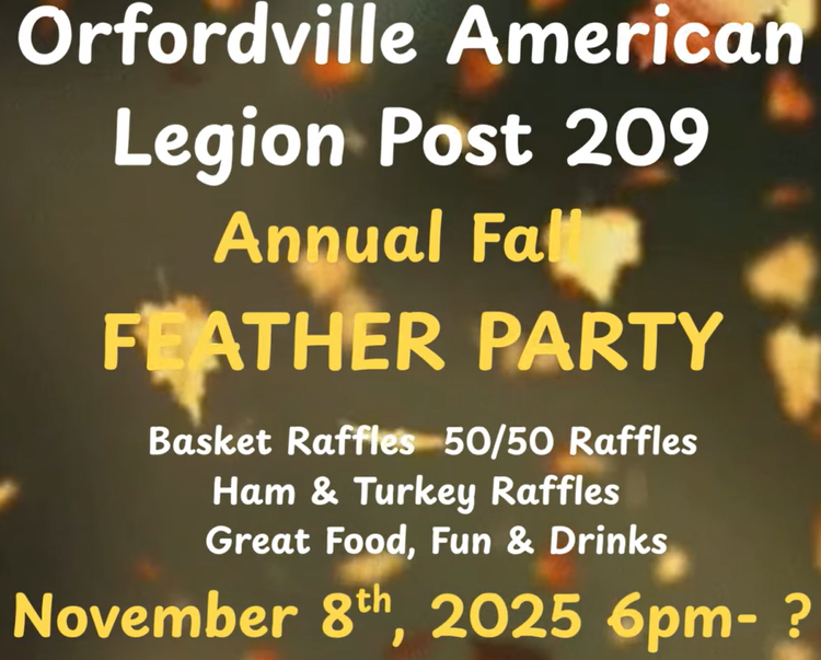 Annual Fall Feather Party Post 209 — Village of Orfordville