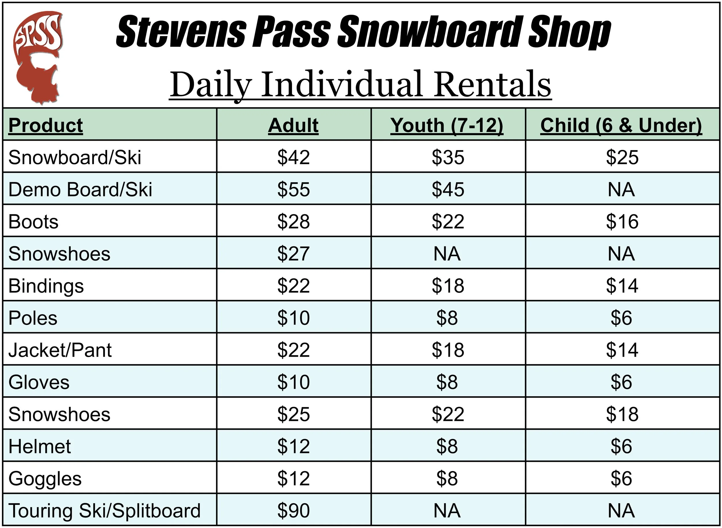 Ski and Snowboard Rentals — Stevens Pass Snowboard Shop