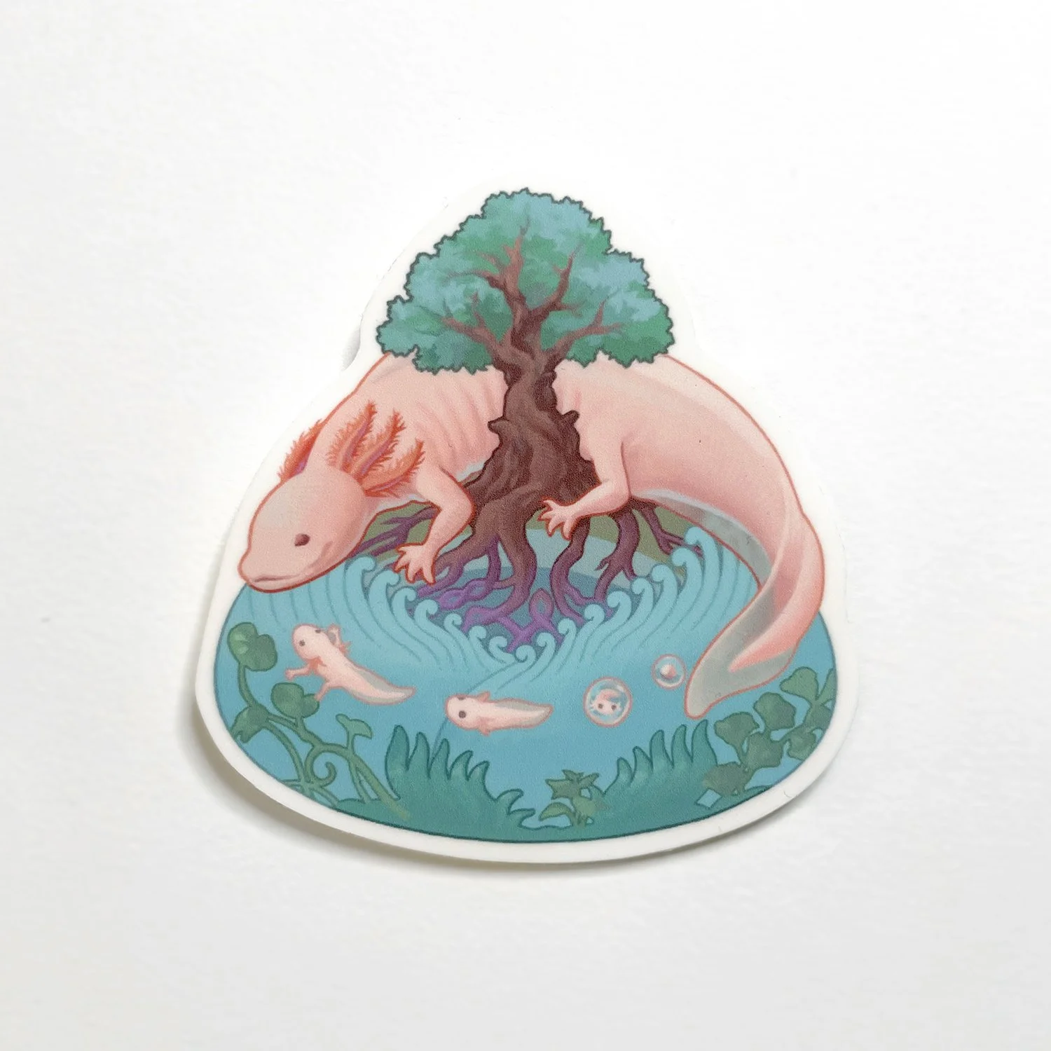 Axolotl World Tree Vinyl Sticker — Authan Chen