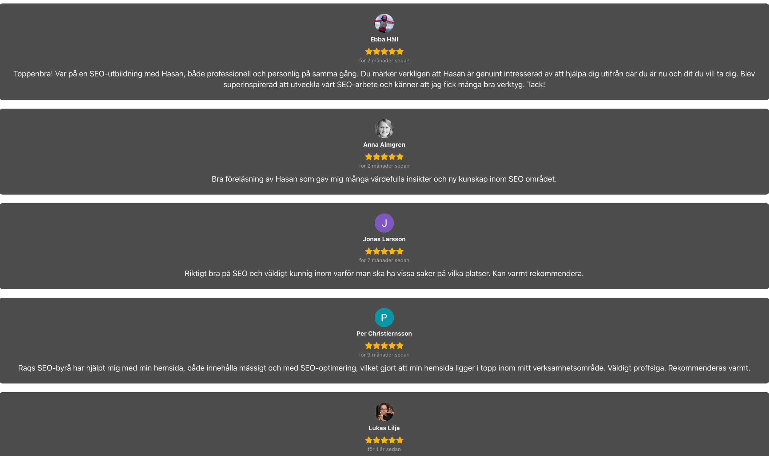 Google recensioner på din hemsida | Hasan Fransson