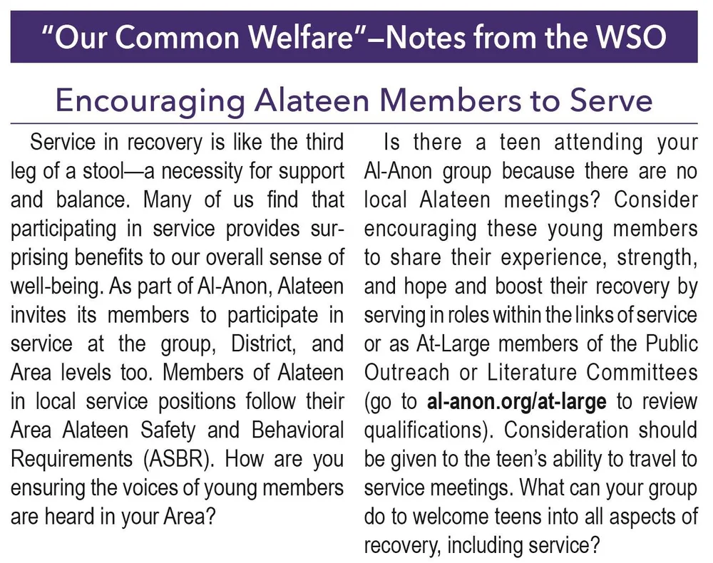 News from WSO — Oregon Al-Anon/Alateen