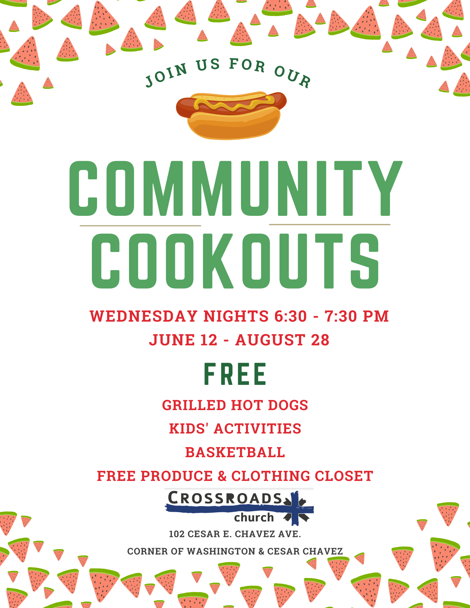 Community Cookouts & Walnut Neighborhood Park — Crossroads Church