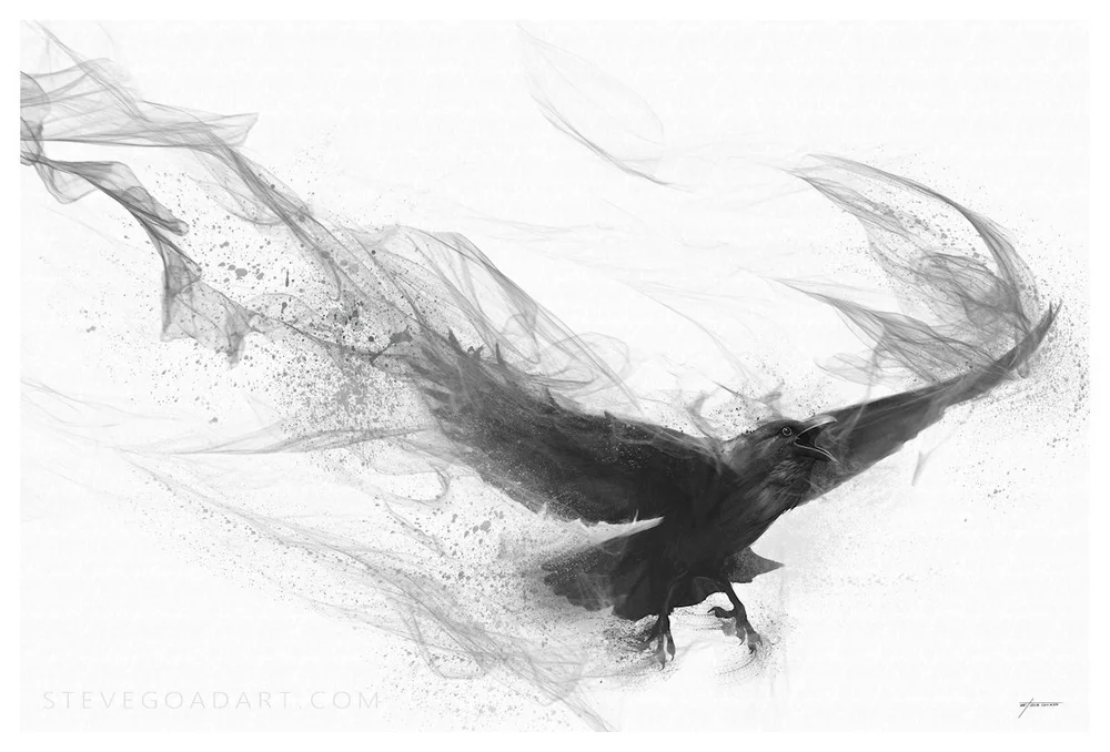 Flying Raven Art