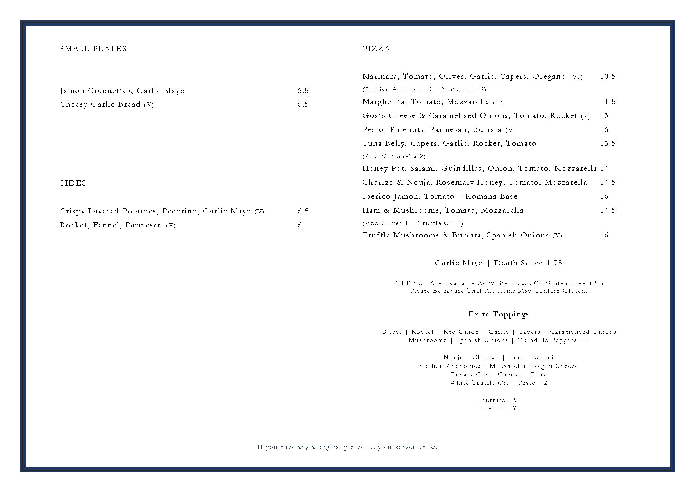 Menus — The Stump