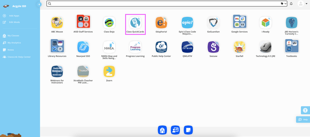 Classlink Quick Card Creation — AISDIT
