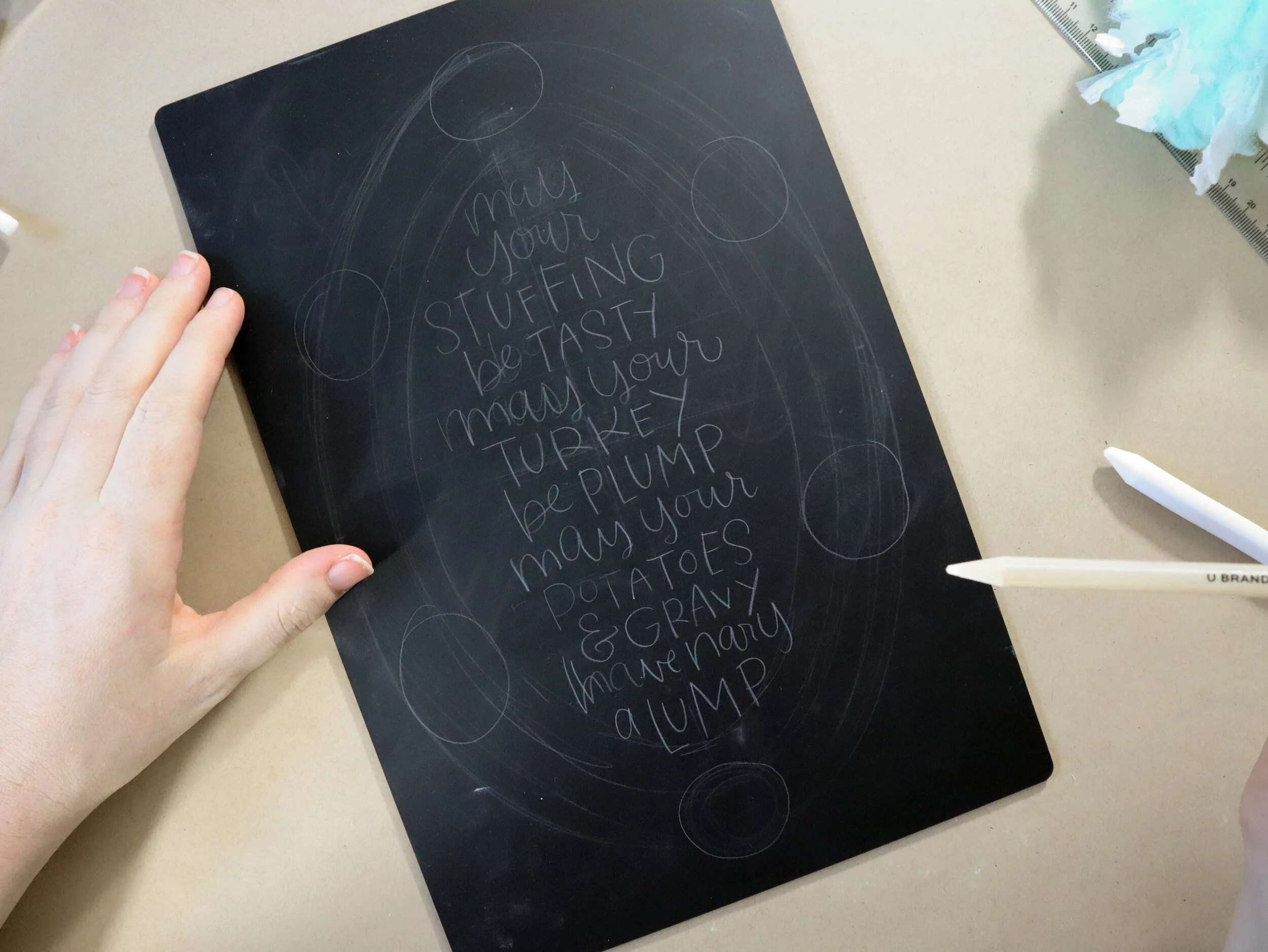 TUTORIAL: Thanksgiving Doodle Wreath Chalkboard — Hoopla! Letters