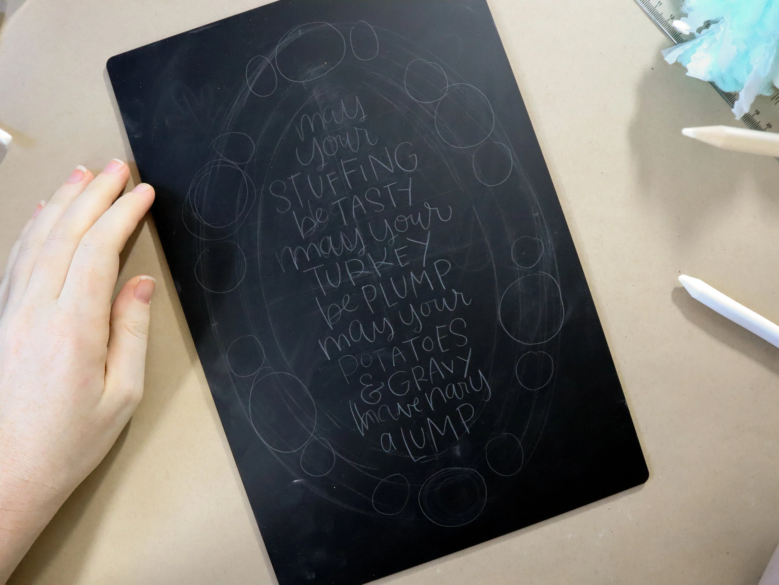 TUTORIAL: Thanksgiving Doodle Wreath Chalkboard — Hoopla! Letters