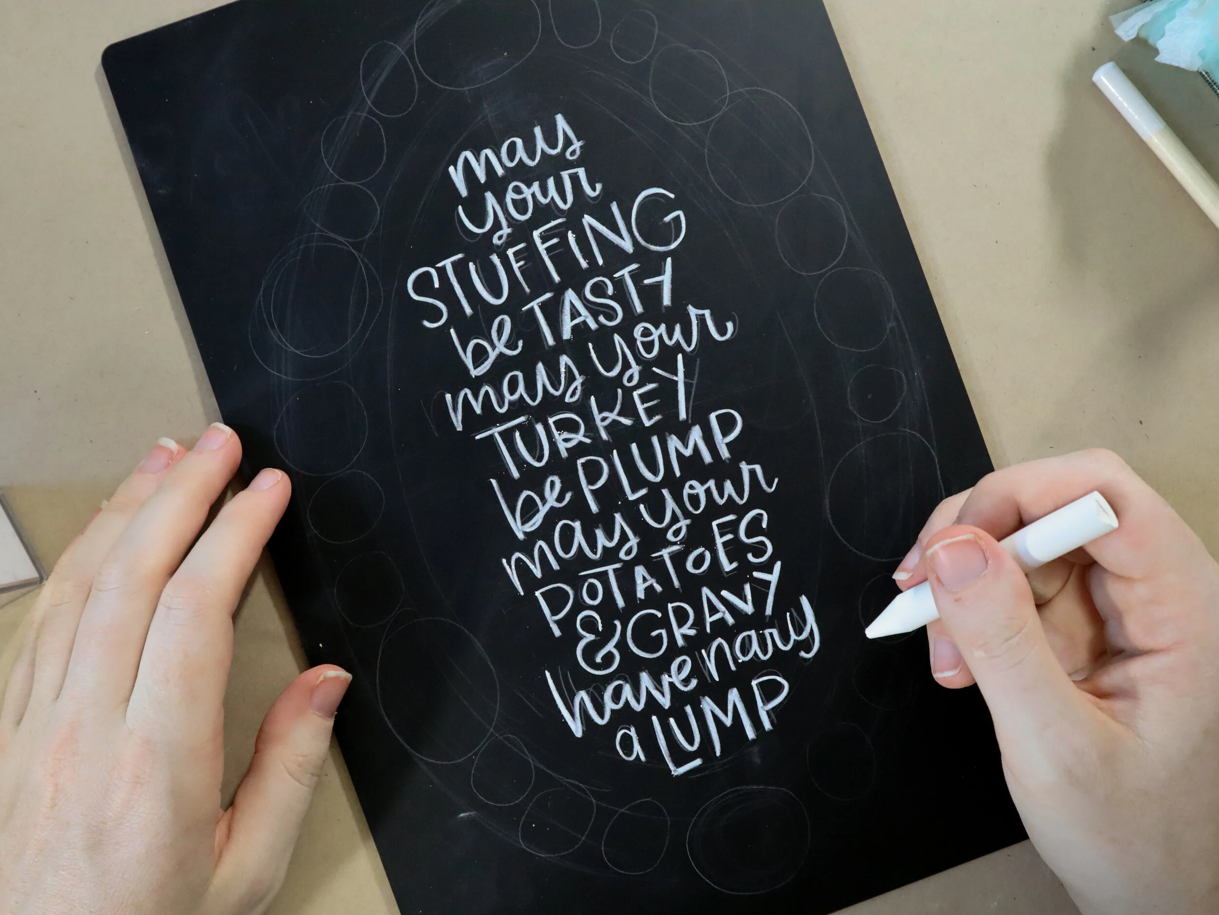 TUTORIAL: Thanksgiving Doodle Wreath Chalkboard — Hoopla! Letters