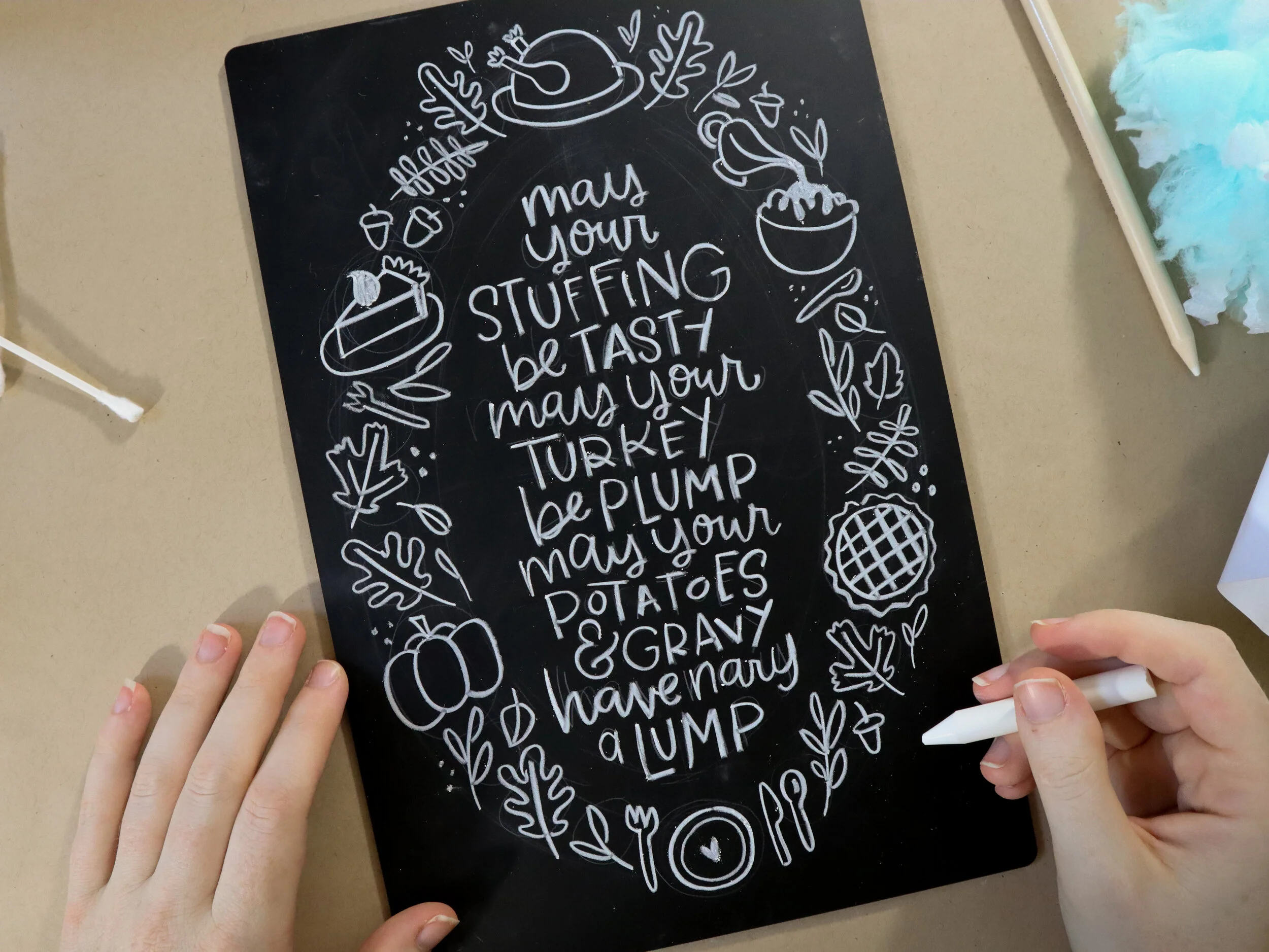 TUTORIAL: Thanksgiving Doodle Wreath Chalkboard — Hoopla! Letters