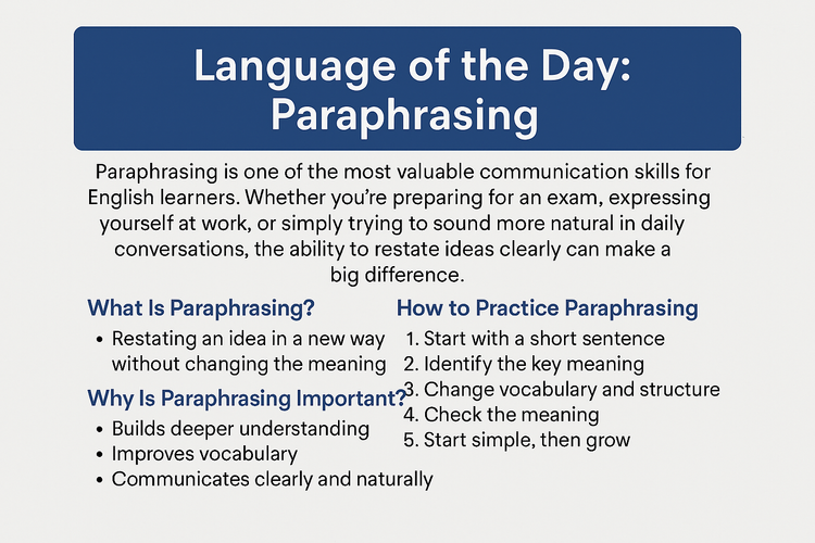 Language of the Day: Paraphrasing — MOSAIC engage