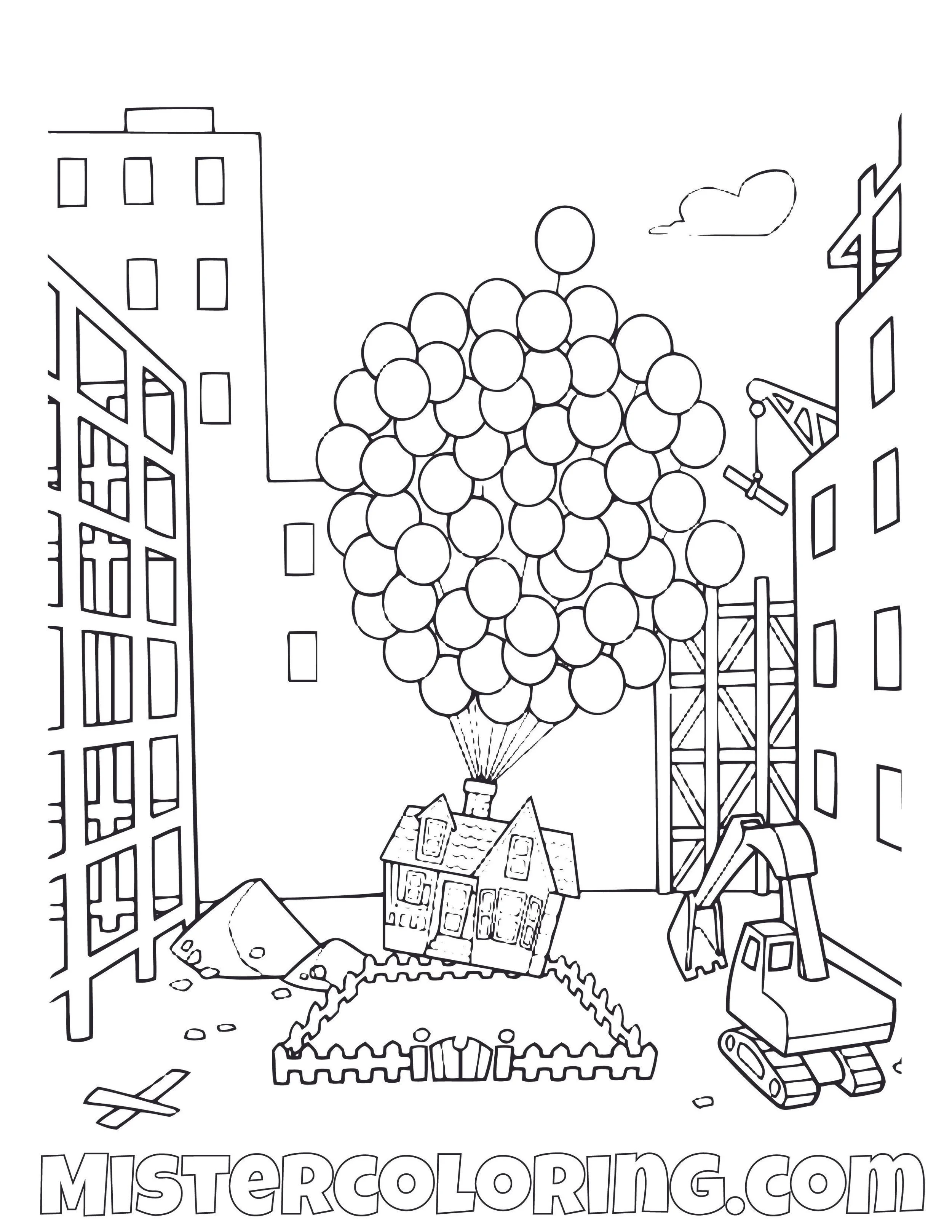 Up House Coloring Page Sketch Coloring Page
