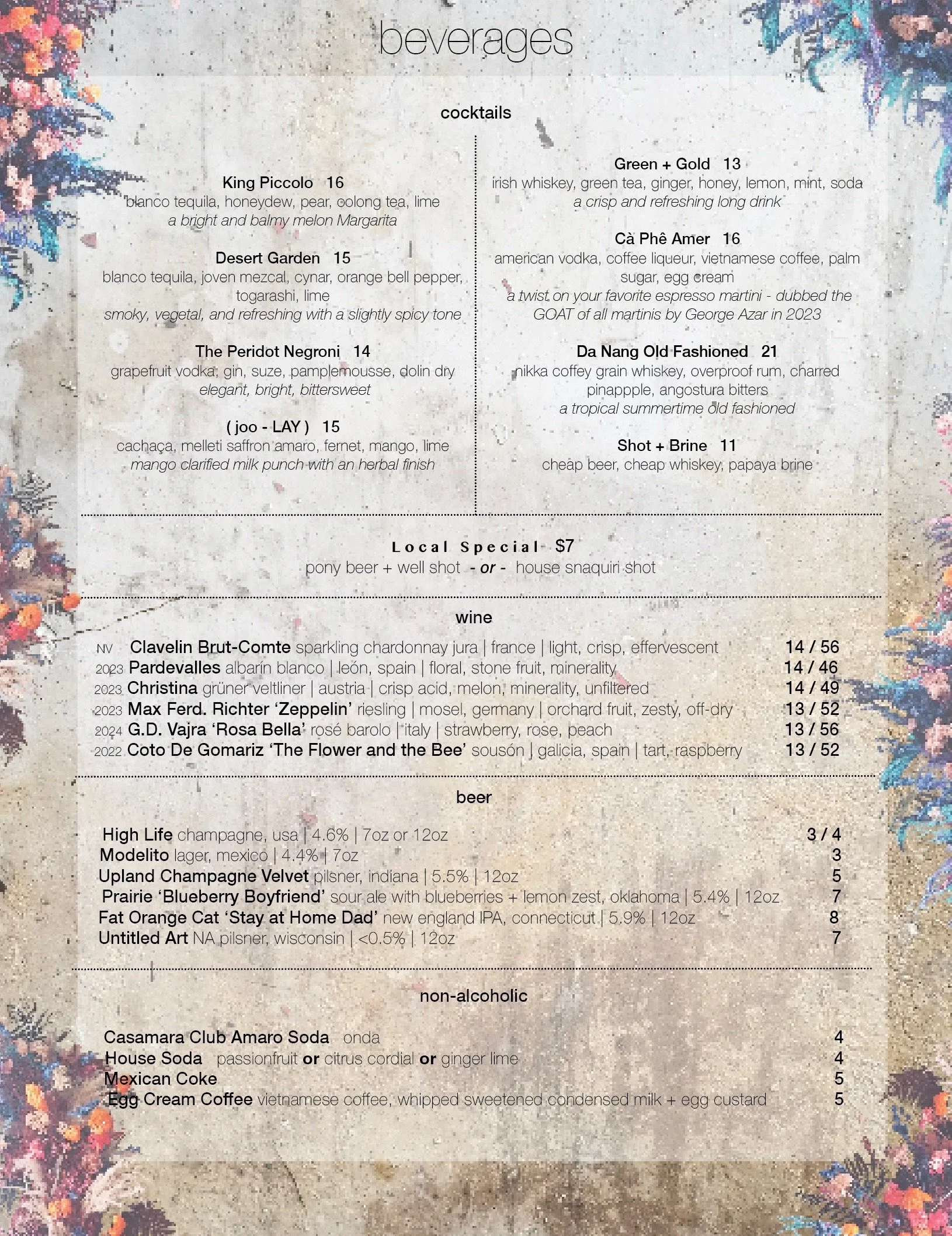 Menu — FLOWERS OF VIETNAM