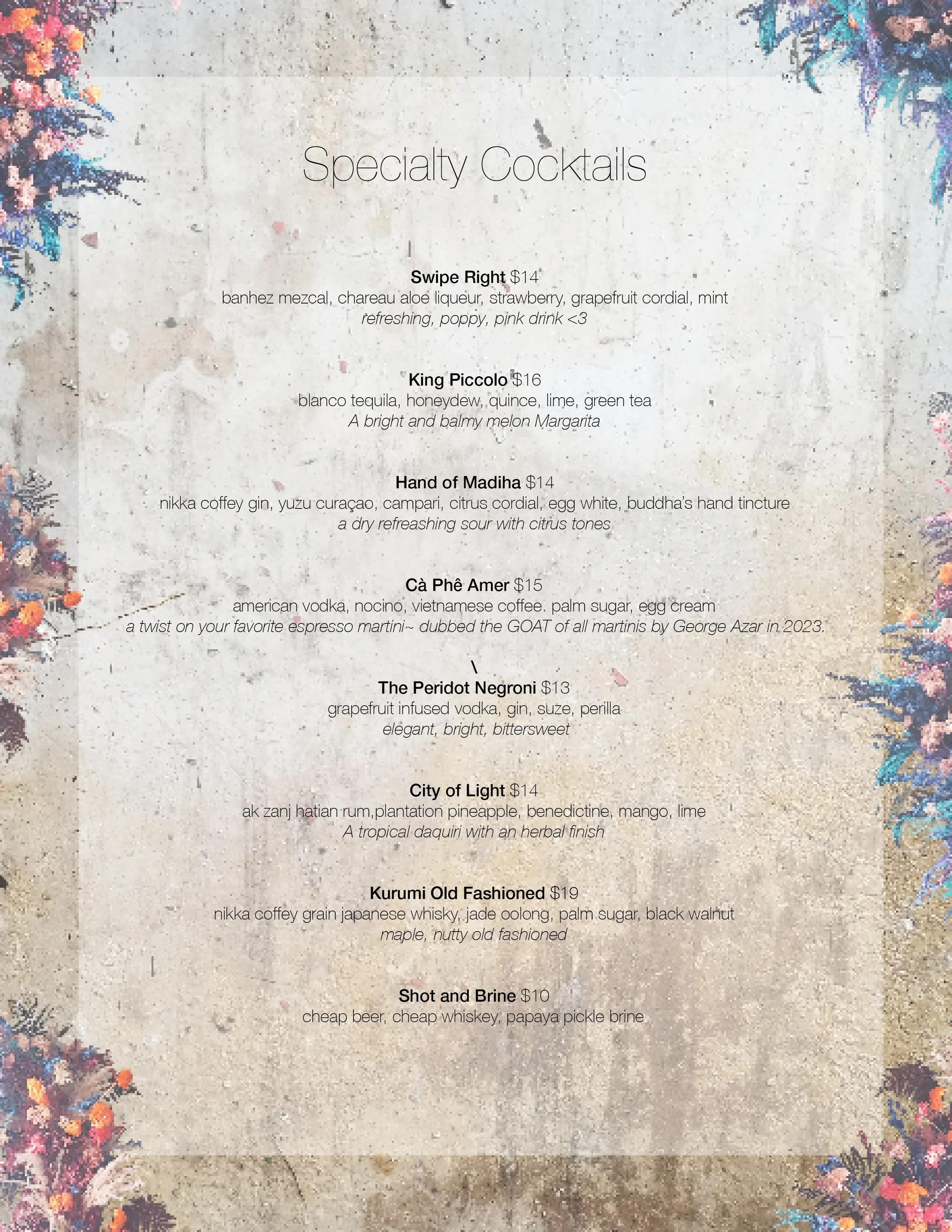 Menu — FLOWERS OF VIETNAM