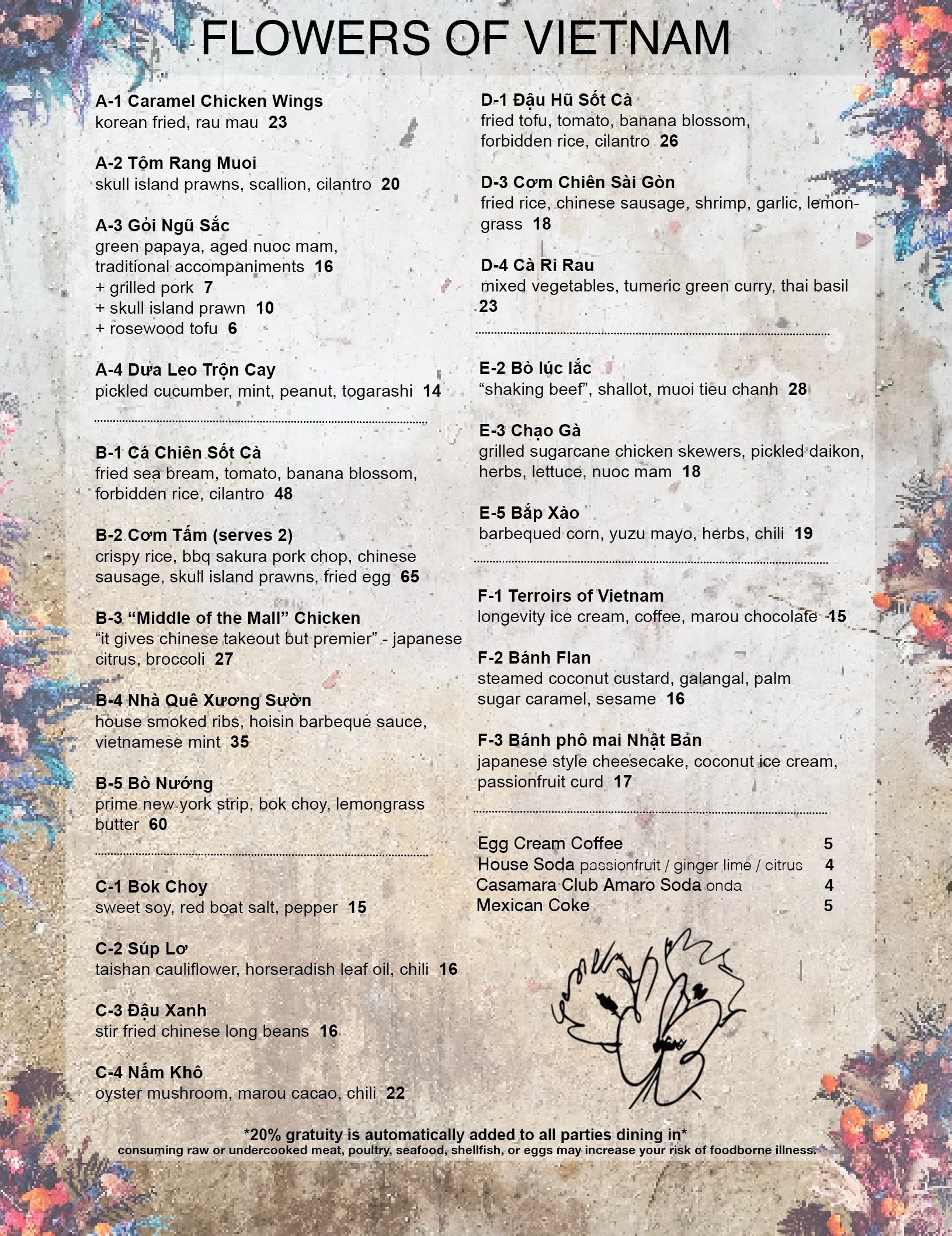 Menu — FLOWERS OF VIETNAM
