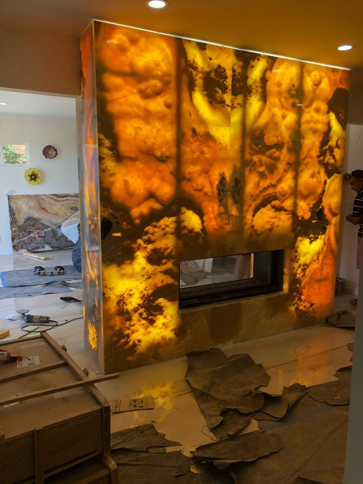 Look at the progression of this Gorgeous Onyx Installation! — Stone Age