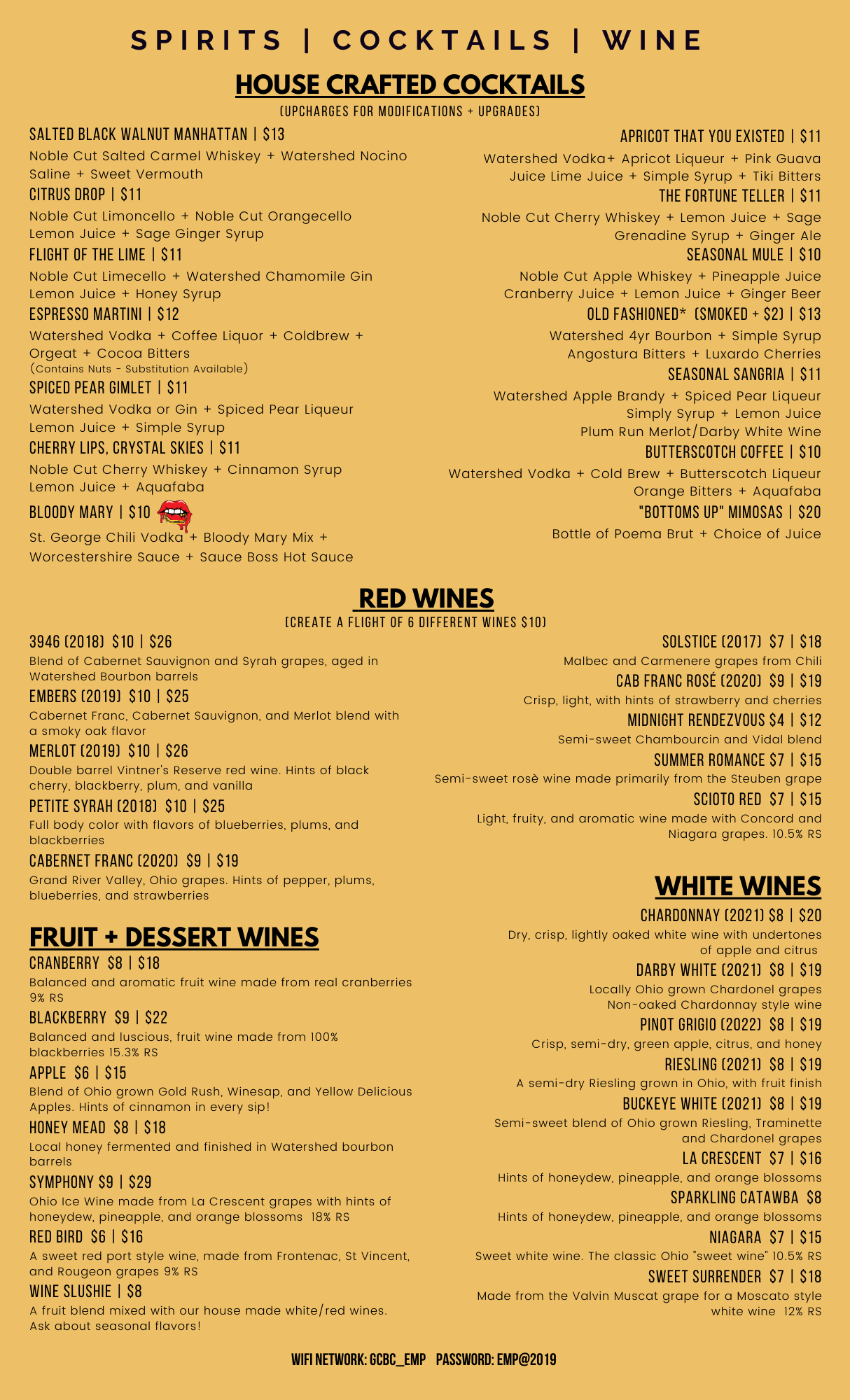 Menu — Grove City Brewing Company