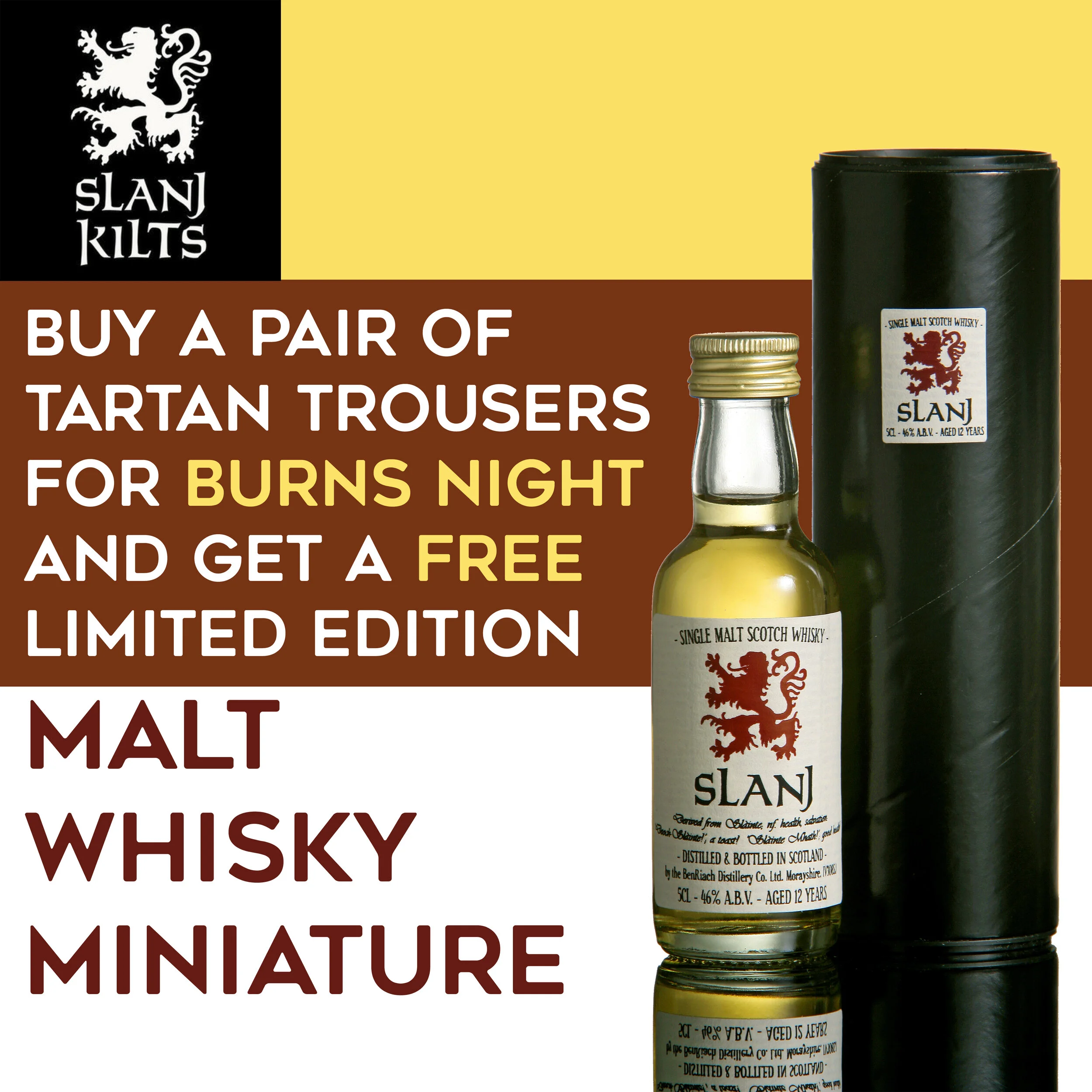 Free Whisky with your Tartan Trousers Order from Slanj Kilts | Glasgow ...