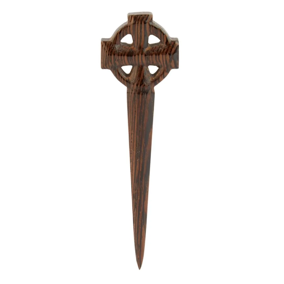 Celtic Cross Wenge Wooden Kilt Pin from Slanj Kilts | Glasgow Kilt Hire ...