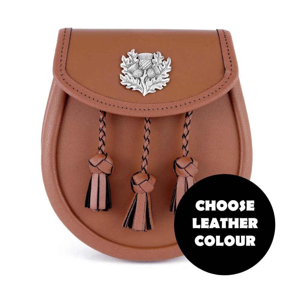 Brown Jacobite Pouch Sporran from Slanj Kilts | Glasgow Kilt Hire | Buy ...
