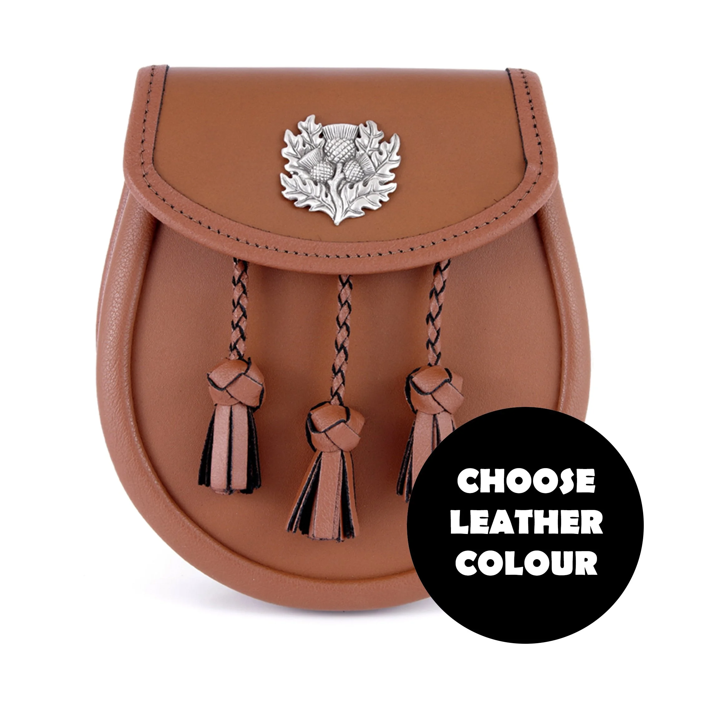 Brown Jacobite Pouch Sporran from Slanj Kilts | Glasgow Kilt Hire | Buy ...