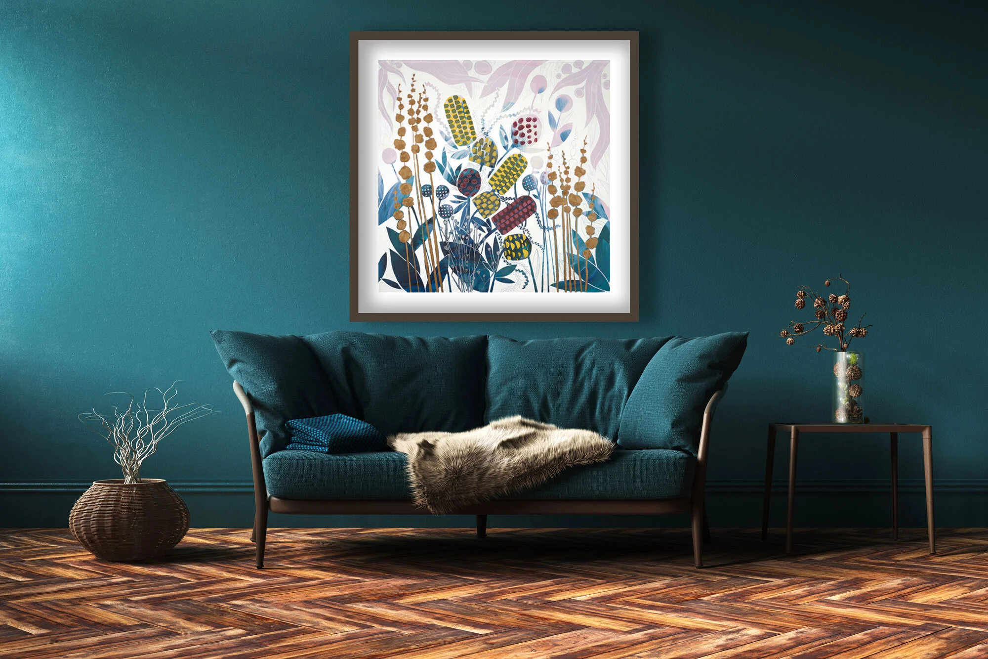 'Botanical Nuance I' Square Fine Art Print — Susan Nethercote