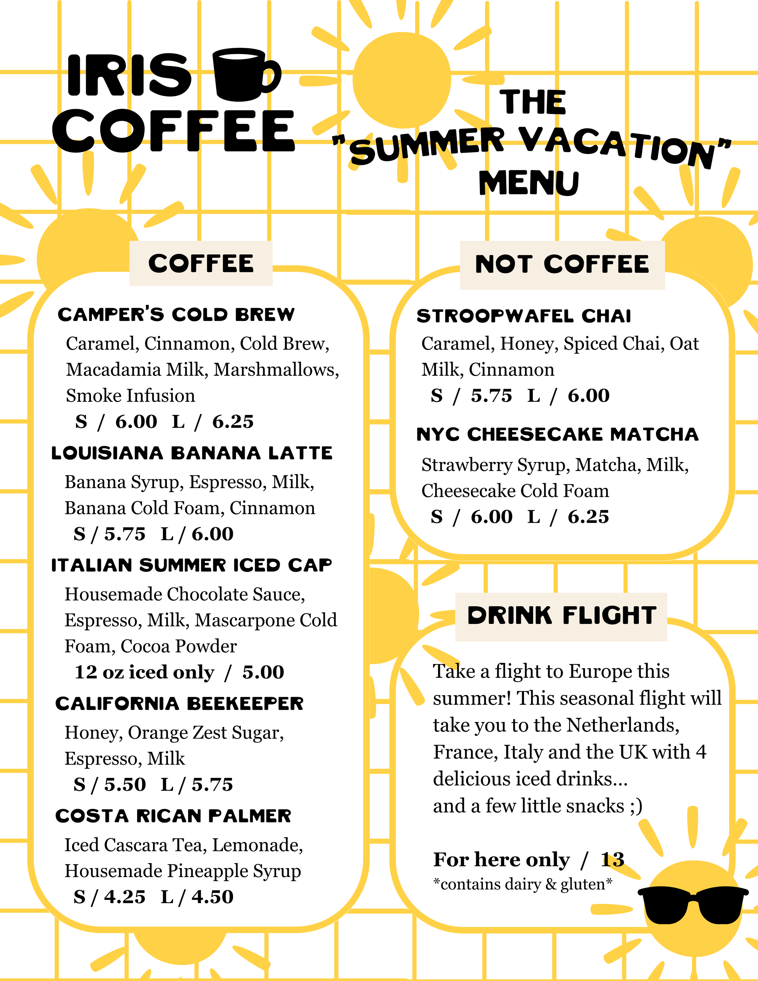 Menus — Iris Coffee Company | Pella, Iowa