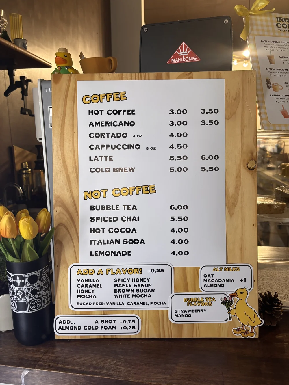 Menus — Iris Coffee Company | Pella, Iowa