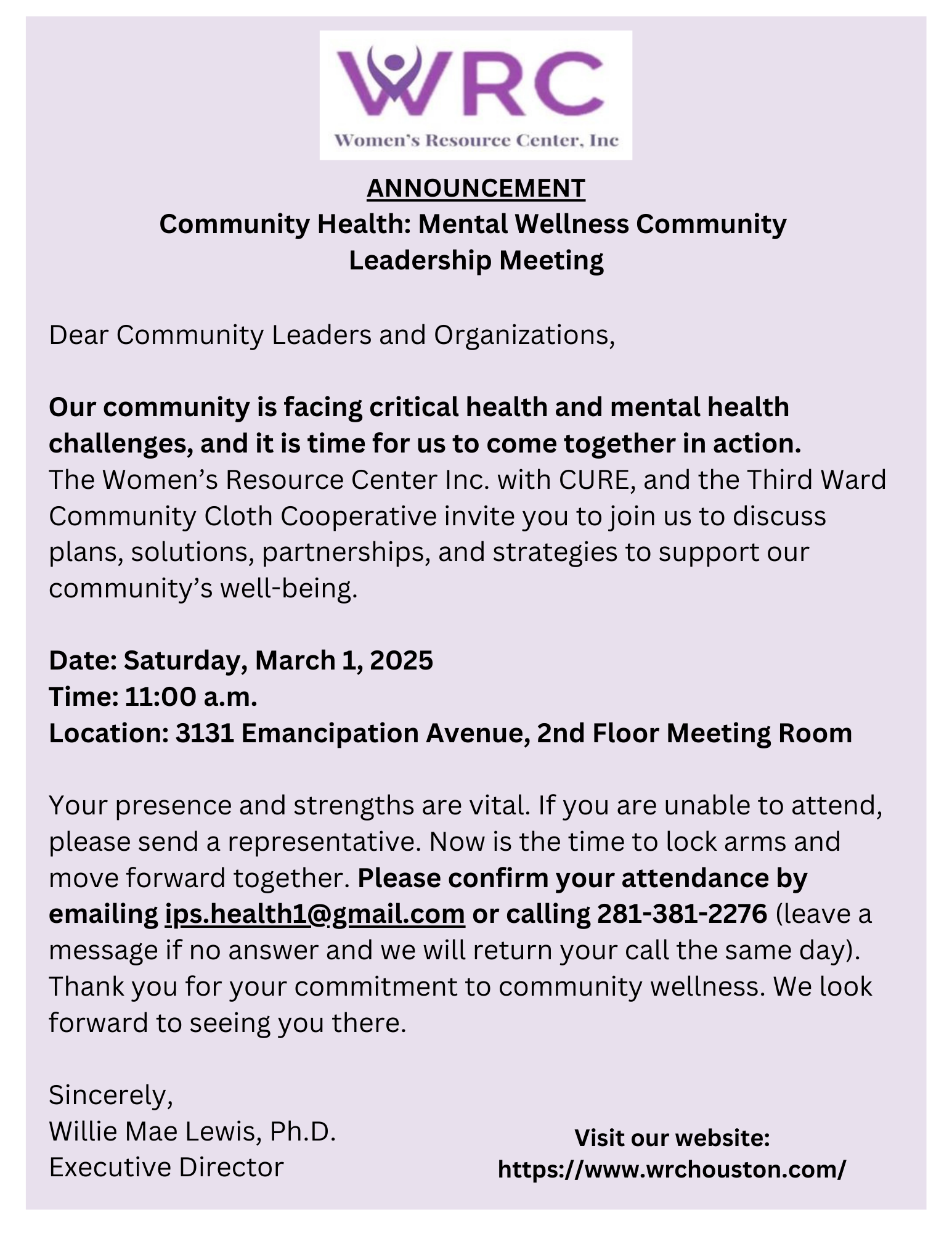 Upcoming Events — Third Ward Community Cloth Cooperative