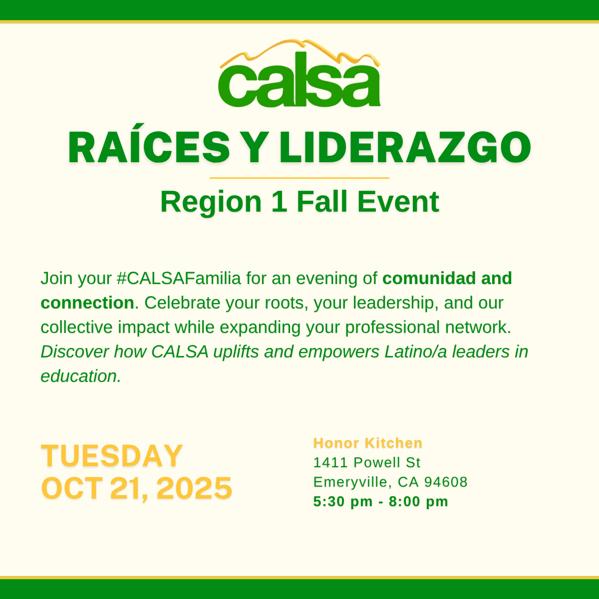 Upcoming Events — CALSA