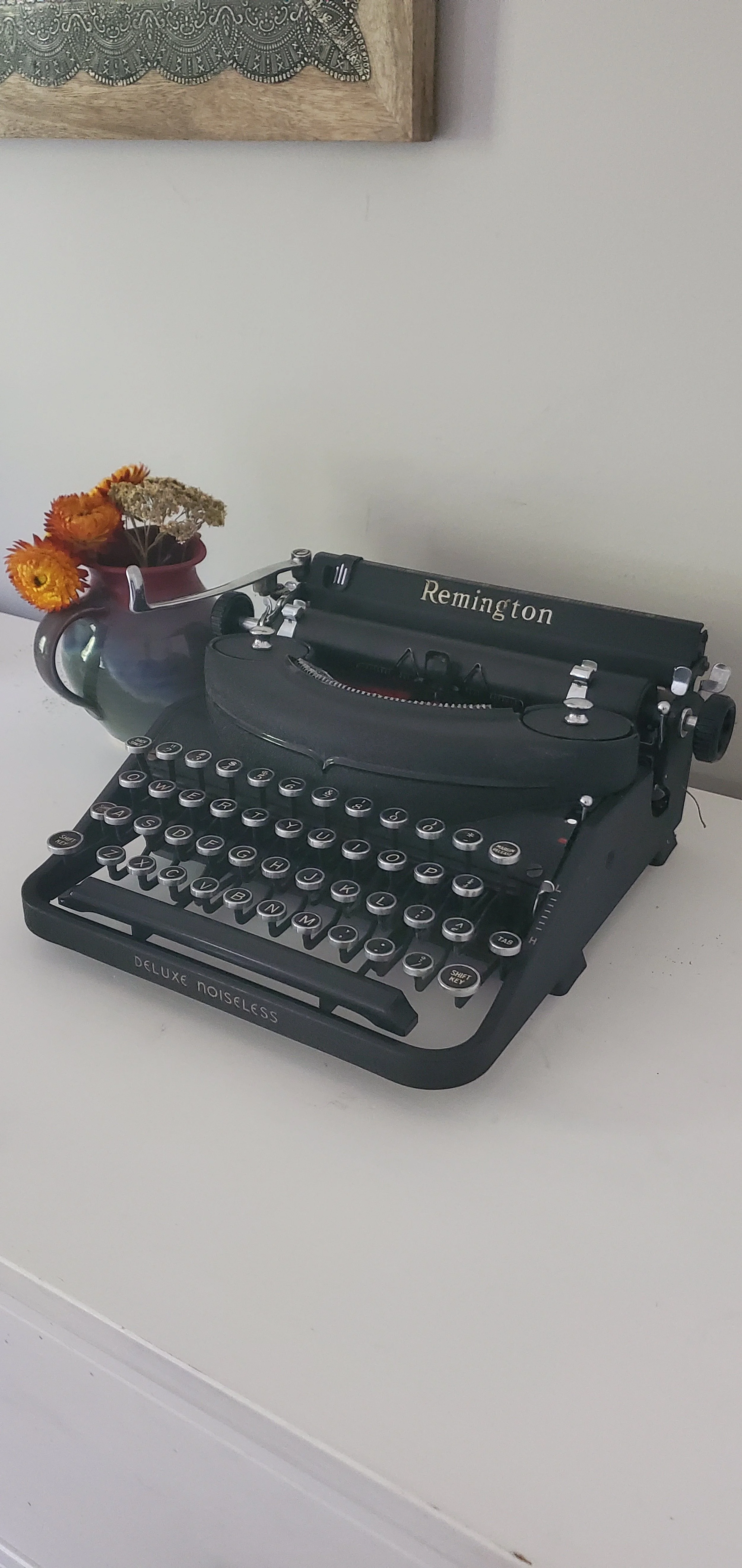 1938 Remington Noiseless Deluxe Standard Portable Typewriter with Case ...