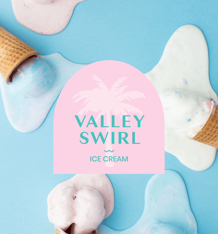 Valley Swirl Ice Cream Custom Branding — Helloo SamSam Designs