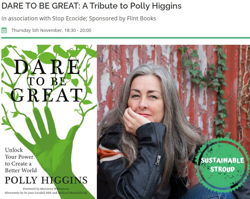 DARE TO BE GREAT: A Tribute to Polly Higgins — Stop Ecocide International