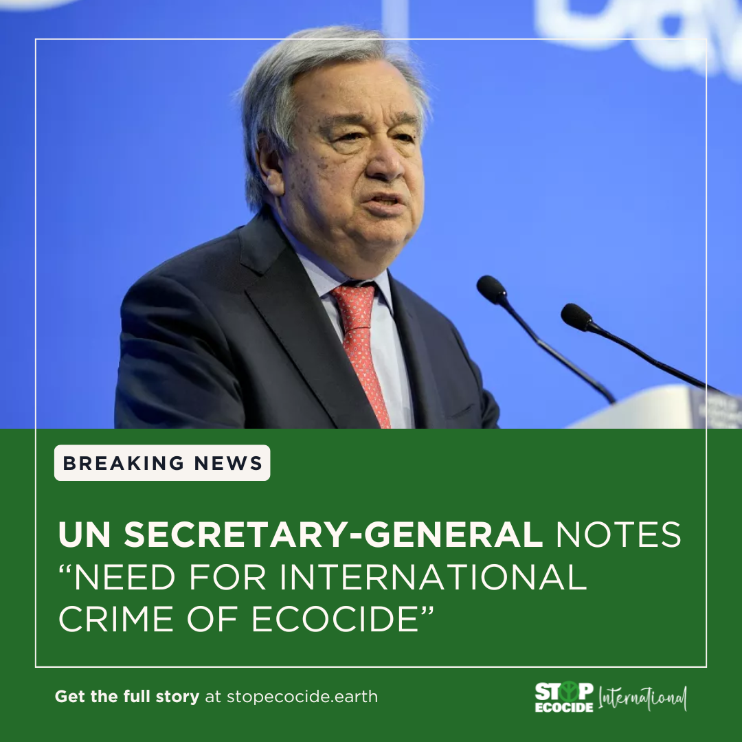 UN Secretary-General notes need for international crime of ecocide ...