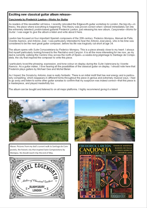 Michael Edgeworth Handcrafted Classical Guitars