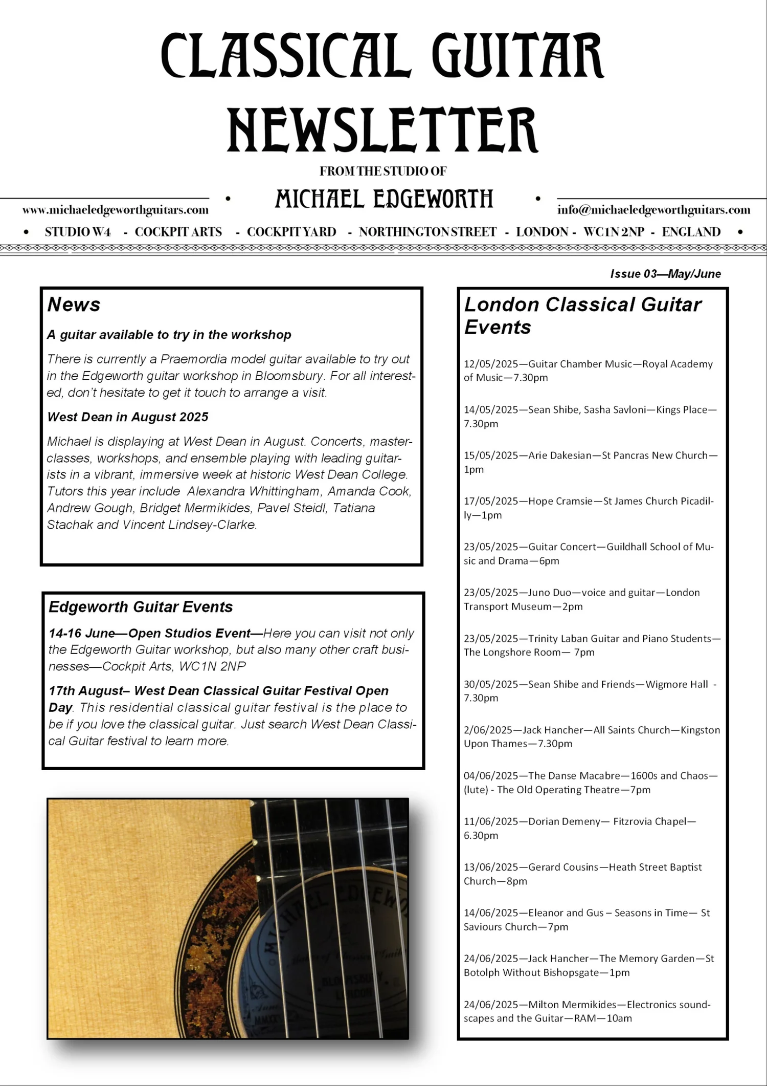 Classical Guitar Setups in Central London — Handmade Classical Guitars UK
