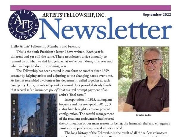Newsletters — Artists' Fellowship, Inc.