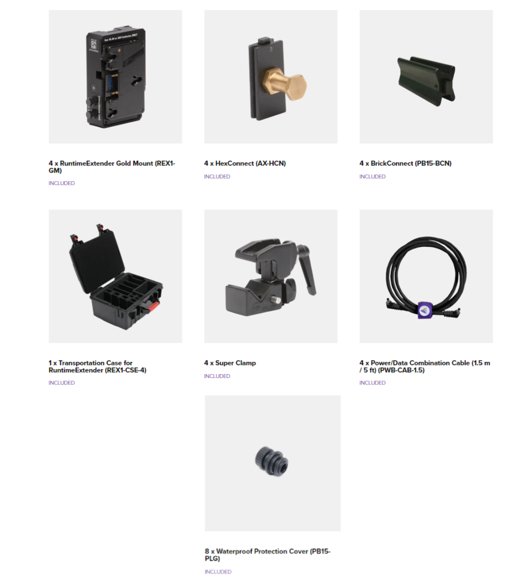 ASTERA RuntimeExtender - V-Mount (Kit Of 4) — Lightset