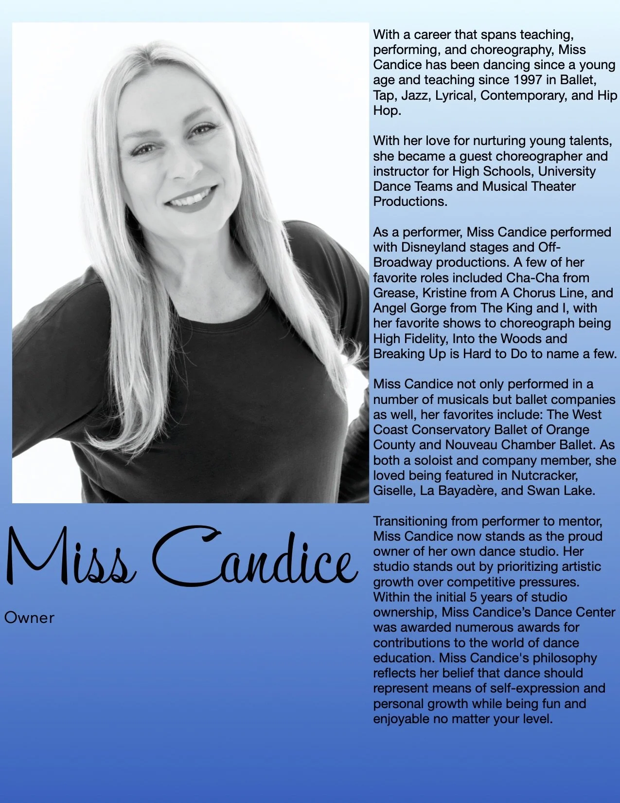 Meet The Staff — Miss Candice's Dance Center