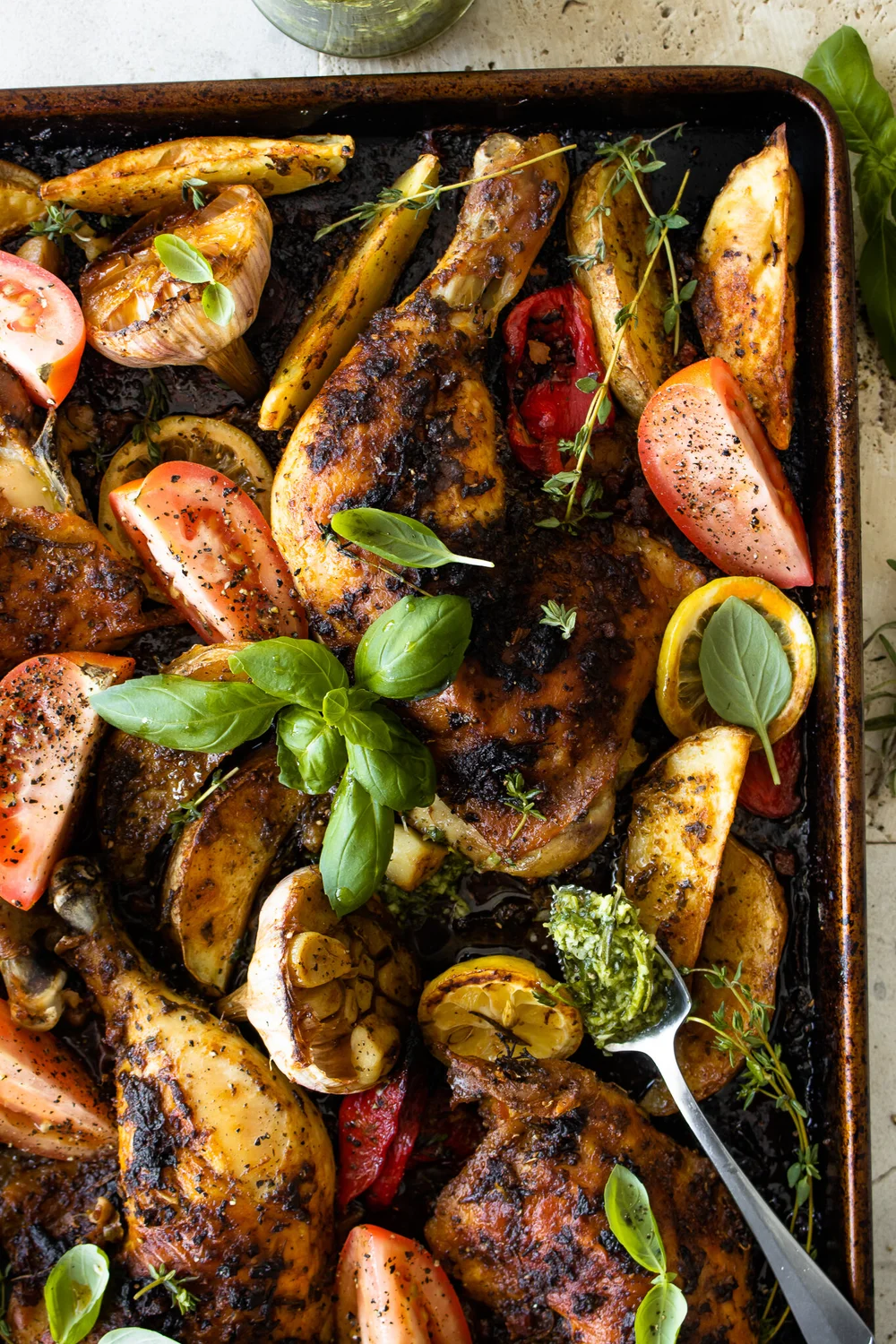 Sheet Pan Dominican Roasted Chicken with Wasakaka (Garlic and Herb ...