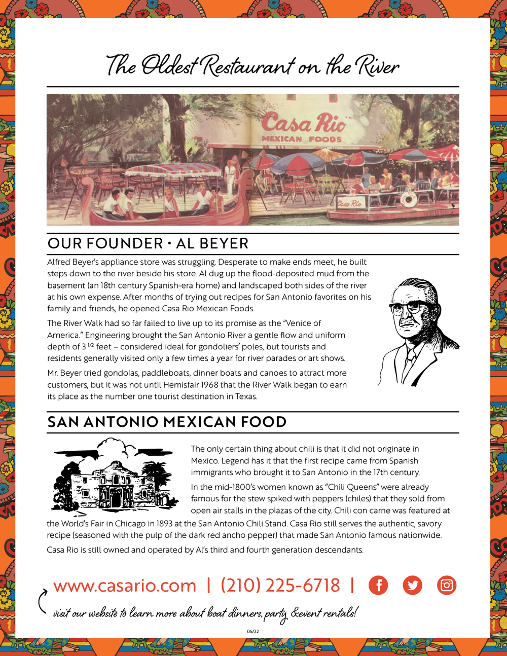 Regular Menu — Casa Rio